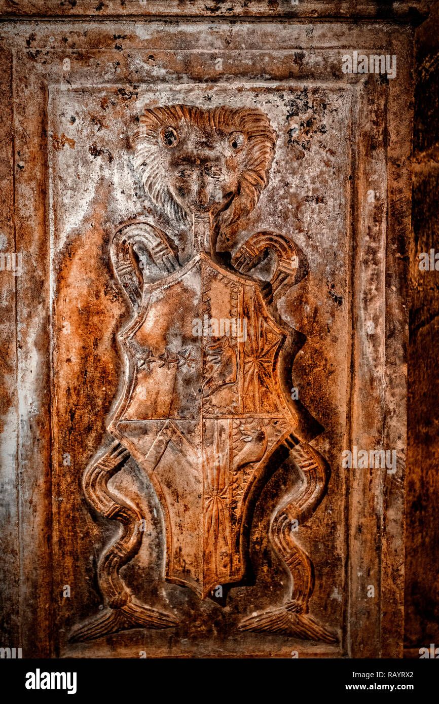 Italy Basilicat Acerenza Cathedral crypt particular capital Coat of ...