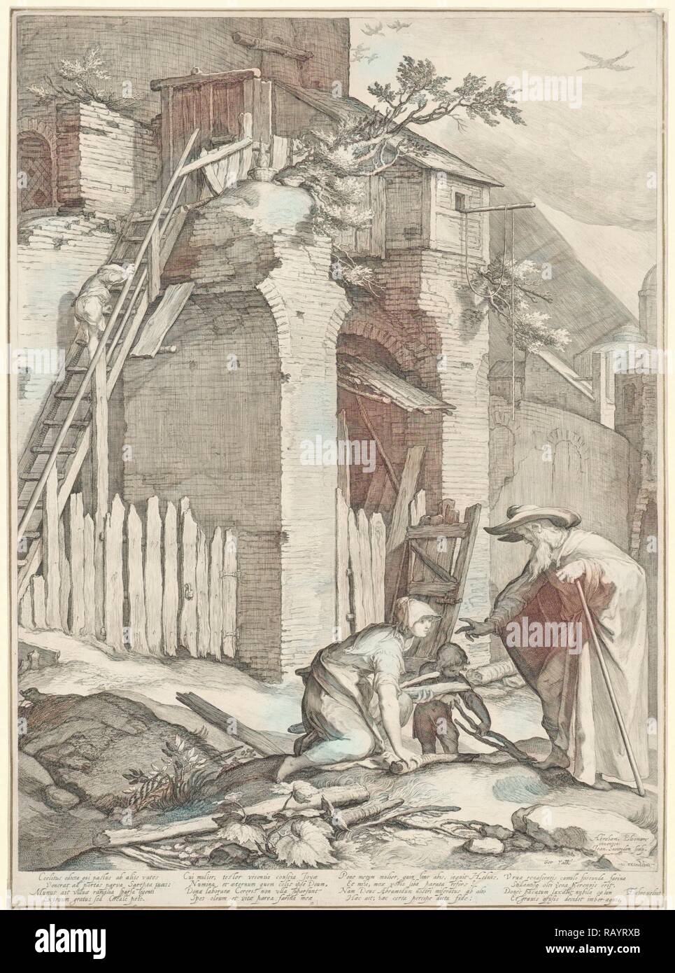 Elijah and the widow of Zarephath, Jan Saenredam, Gerard Valck ...