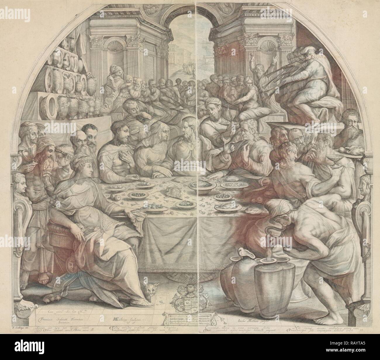 Wedding at Cana, Jacob Matham, Hendrick Goltzius, Simon Sovius, 1599 ...