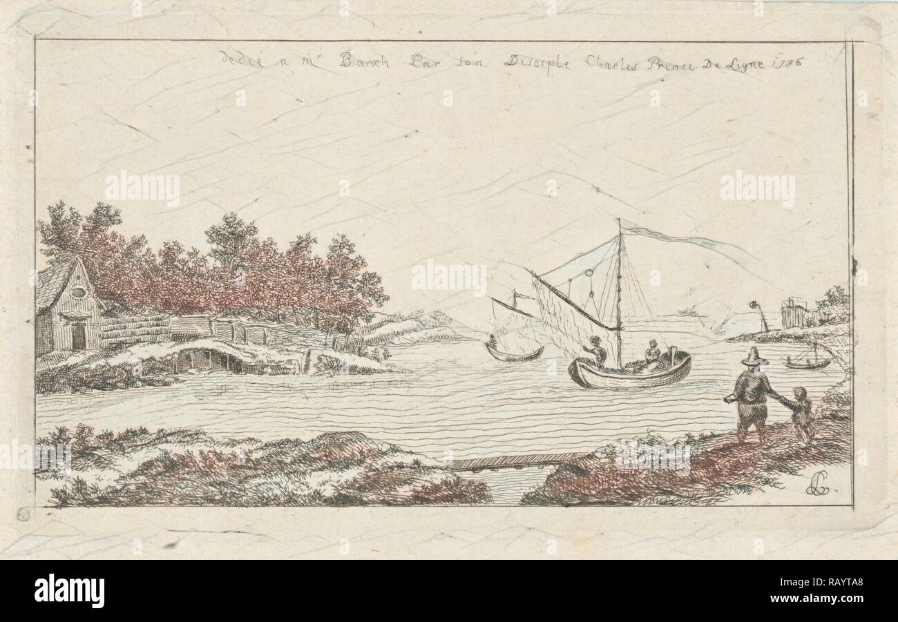 View of a river, Charles Joseph Emmanuel de Ligne, Barsch, 1786 ...
