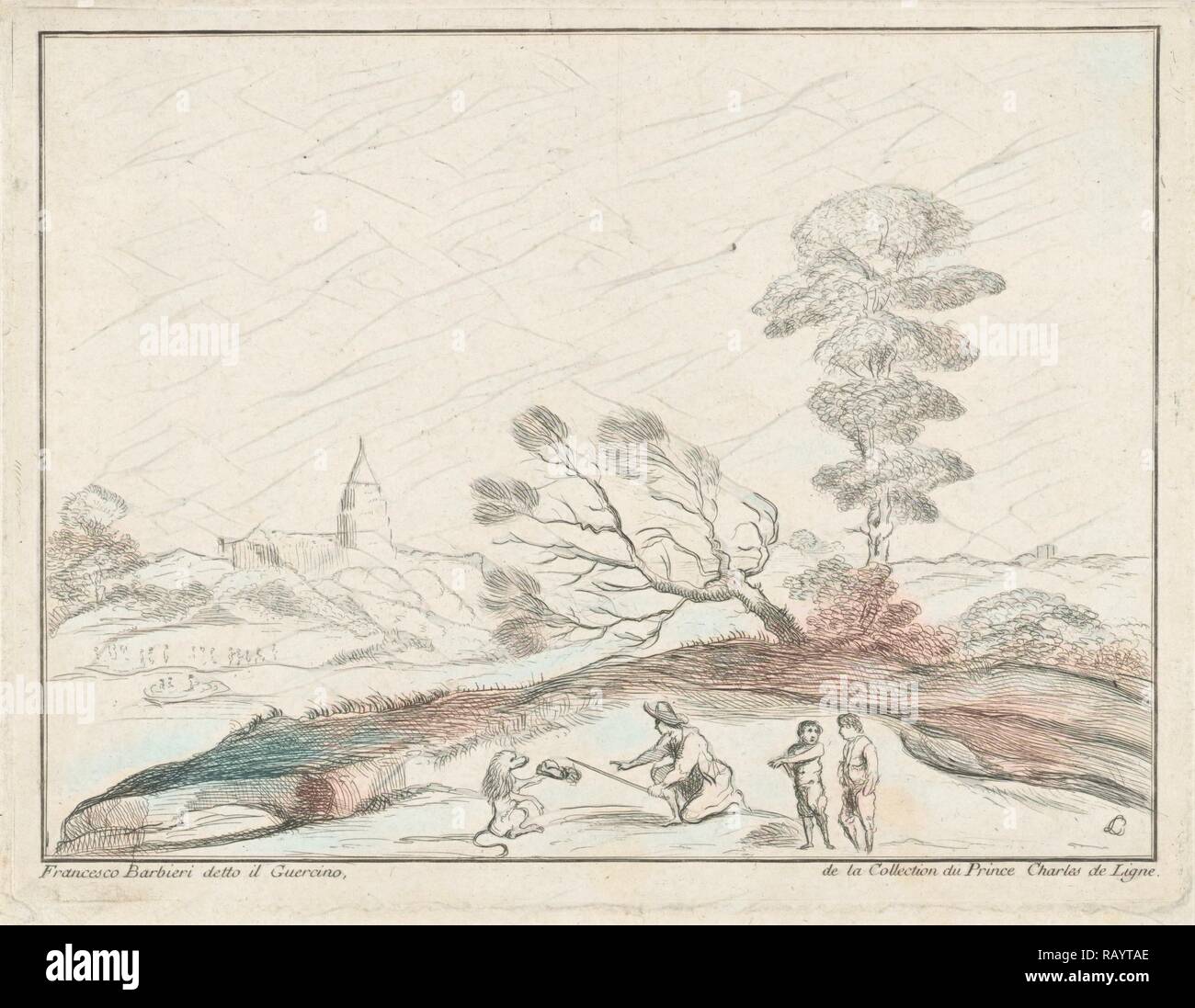 Landscape with lion, Charles Joseph Emmanuel de Ligne, 1774 - 1792 ...