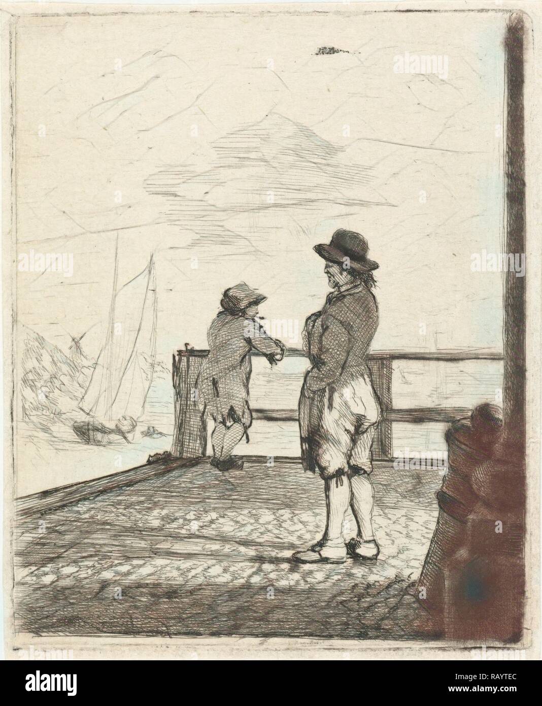 Two sailors in the harbor waiting, Louis Bernard Coclers, 1756-1817 ...