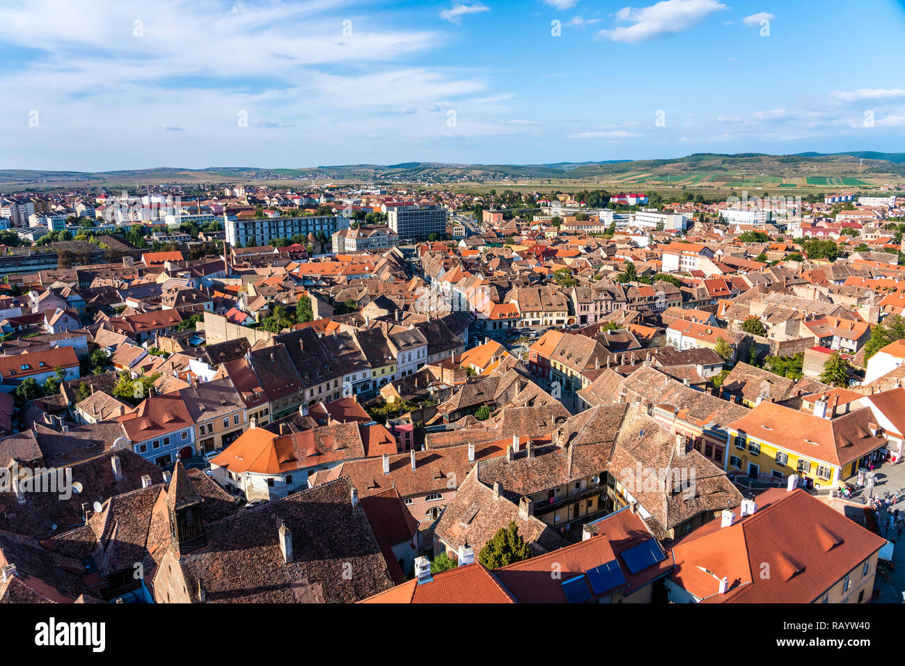 Aerial View Of Sibiu City Skyline In Romania Stock Photo - Alamy
