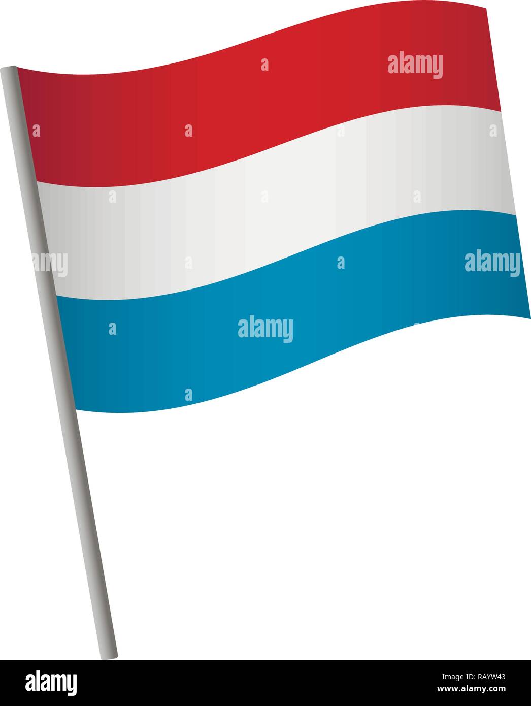 Luxembourg flag icon. National flag of Luxembourg on a pole vector ...