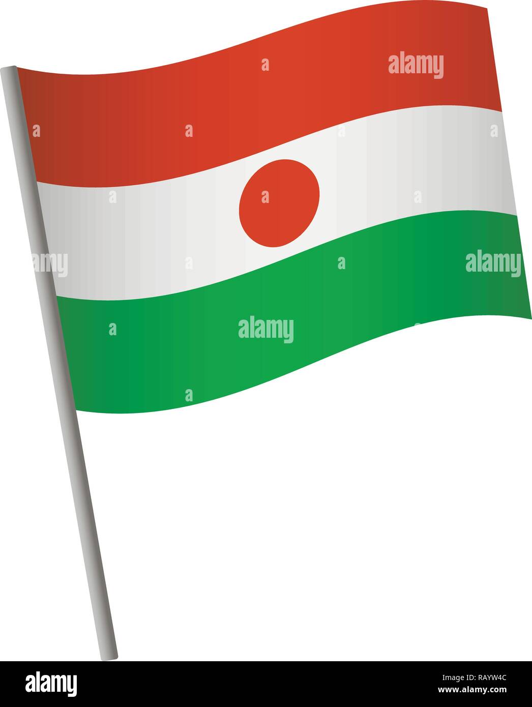 Niger flag icon. National flag of Niger on a pole vector illustration ...