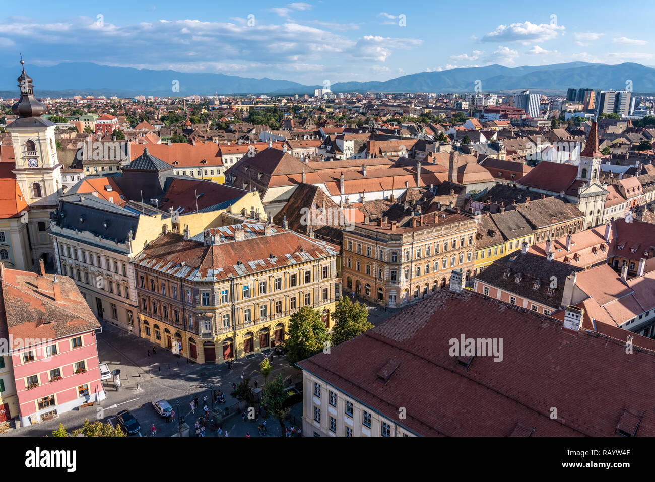 Aerial View Of Sibiu City Skyline In Romania Stock Photo - Alamy