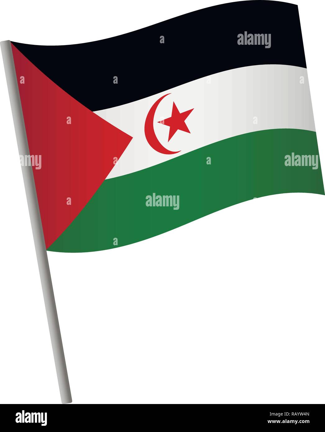 Sahrawi Arab Democratic Republic flag icon. National flag of Sahrawi ...