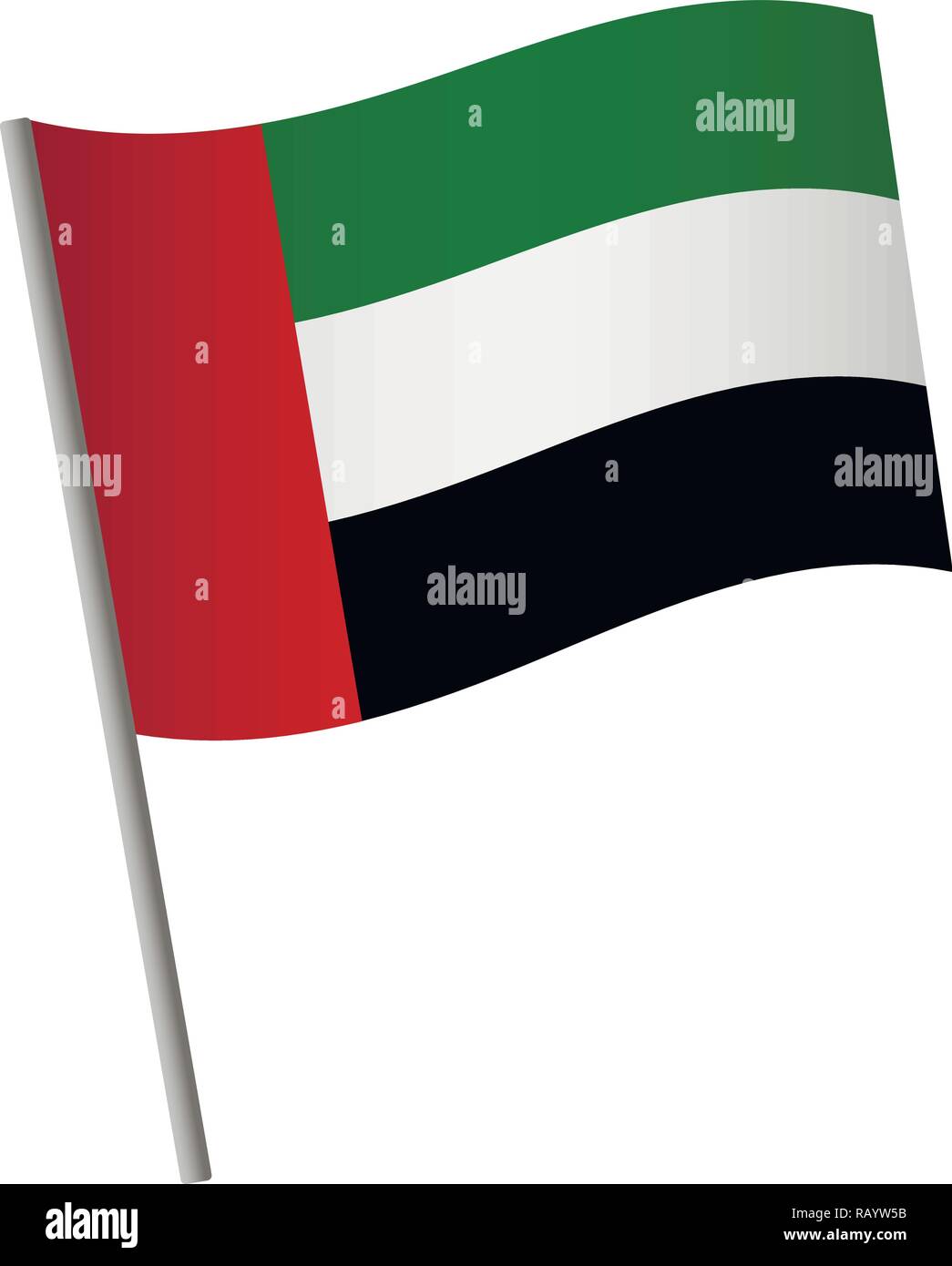 United arab flag icon. National flag of United arab on a pole vector ...
