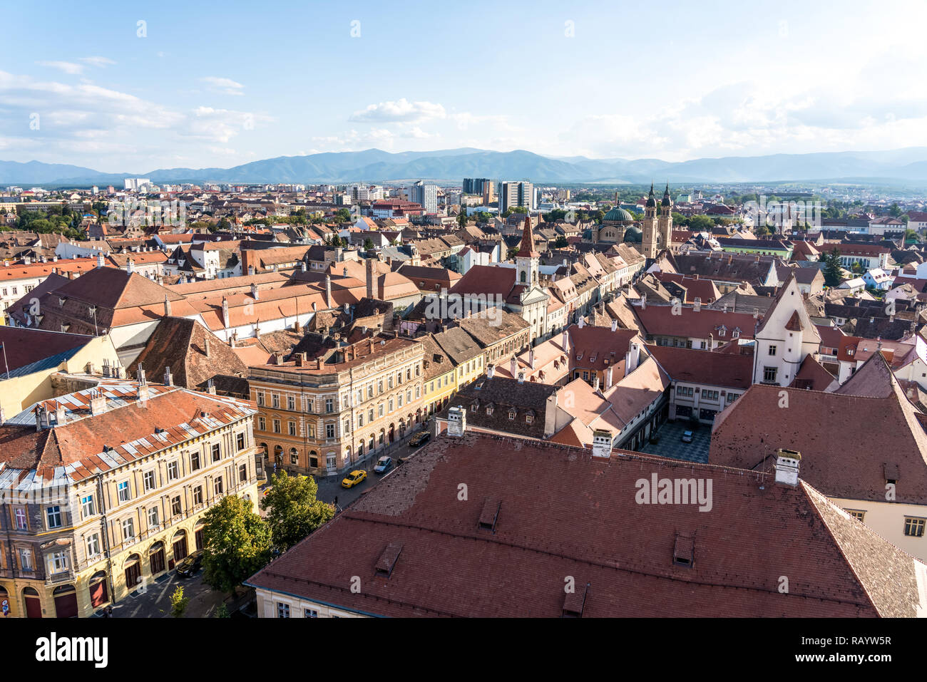 Aerial View Of Sibiu City Skyline In Romania Stock Photo - Alamy