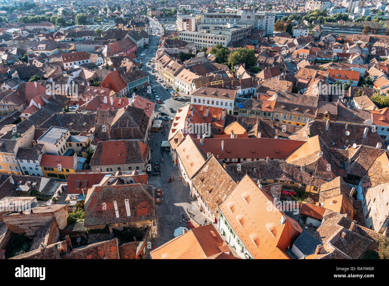 Aerial View Of Sibiu City Skyline In Romania Stock Photo - Alamy