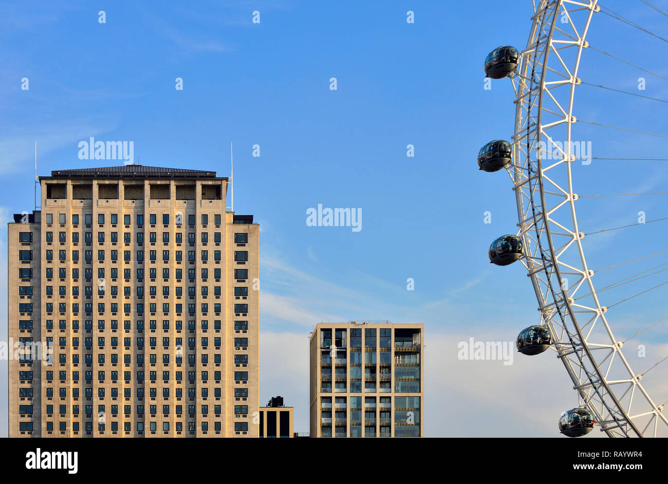 Millennium Wheel / London Eye with Shell centre and buildings on the ...