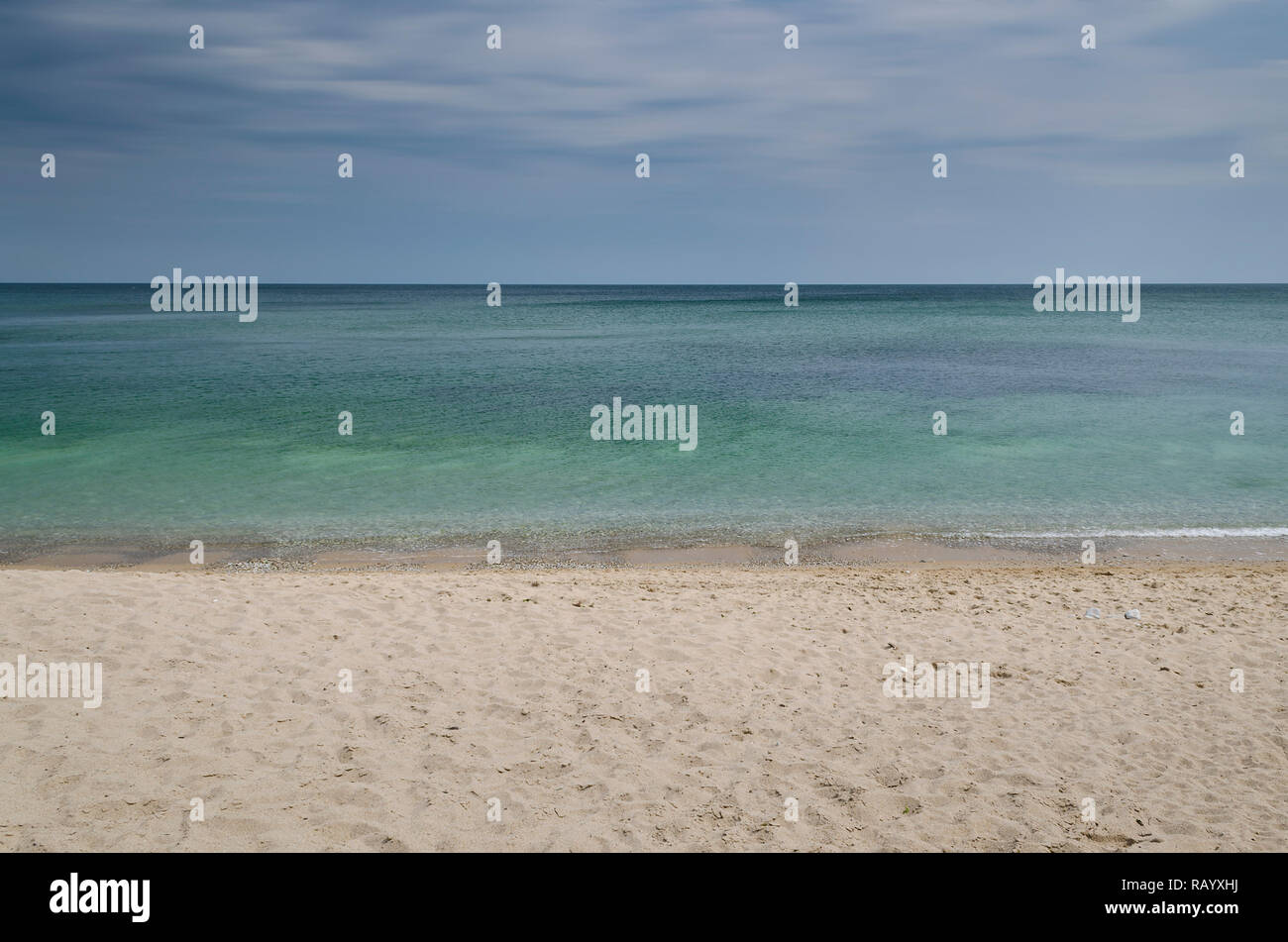 Sunrise on the beach in Byala resort in Bulgaria, Europe Stock Photo ...
