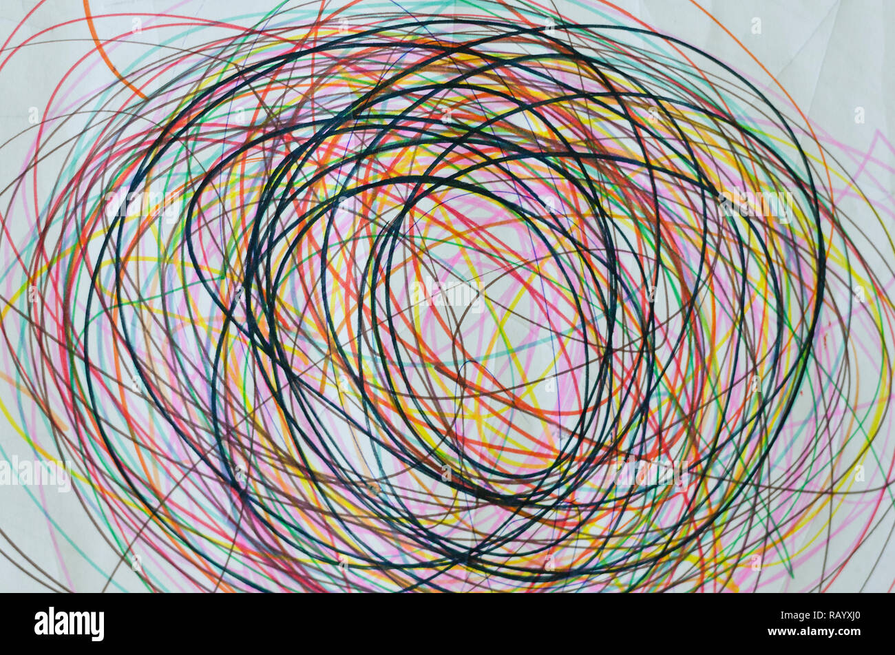 Abstract child drawings on the white sheet Stock Photo - Alamy