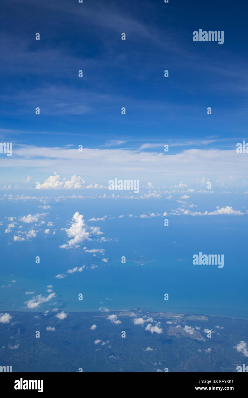 Sky background over spread cloud scatter , skyline separate zone ...