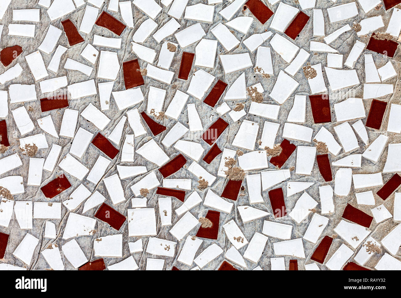 Abstract mosaic texture of broken ceramic tiles as a creative ...