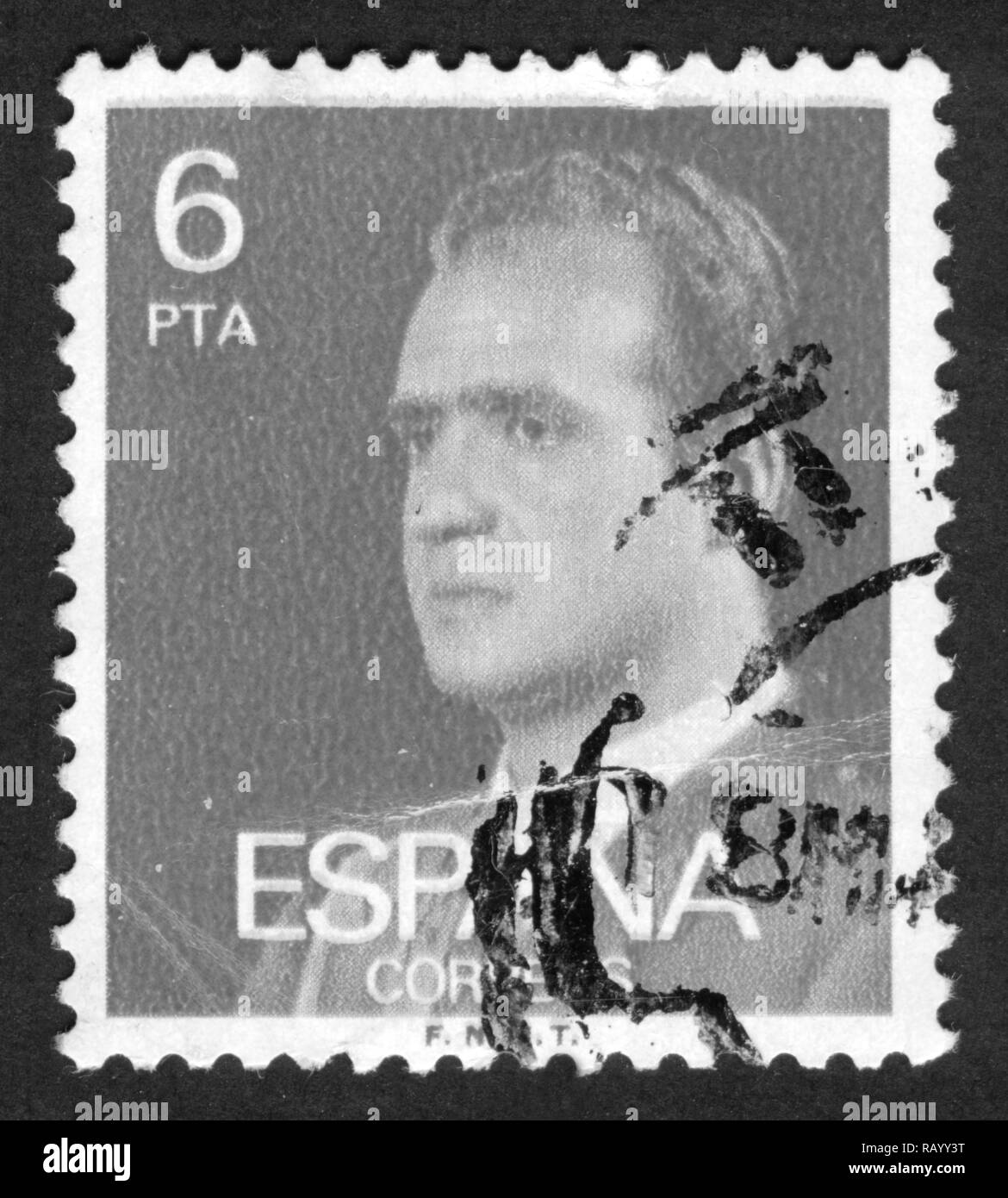 Spain postage stamp Black and White Stock Photos & Images - Alamy