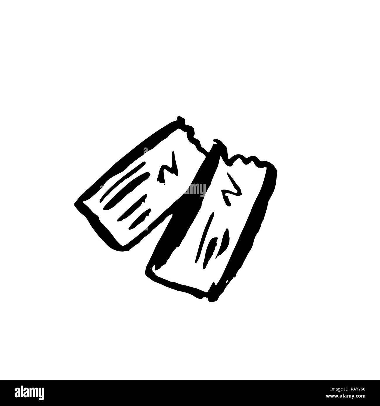 Ticket simple vector icon Black and White Stock Photos & Images - Alamy