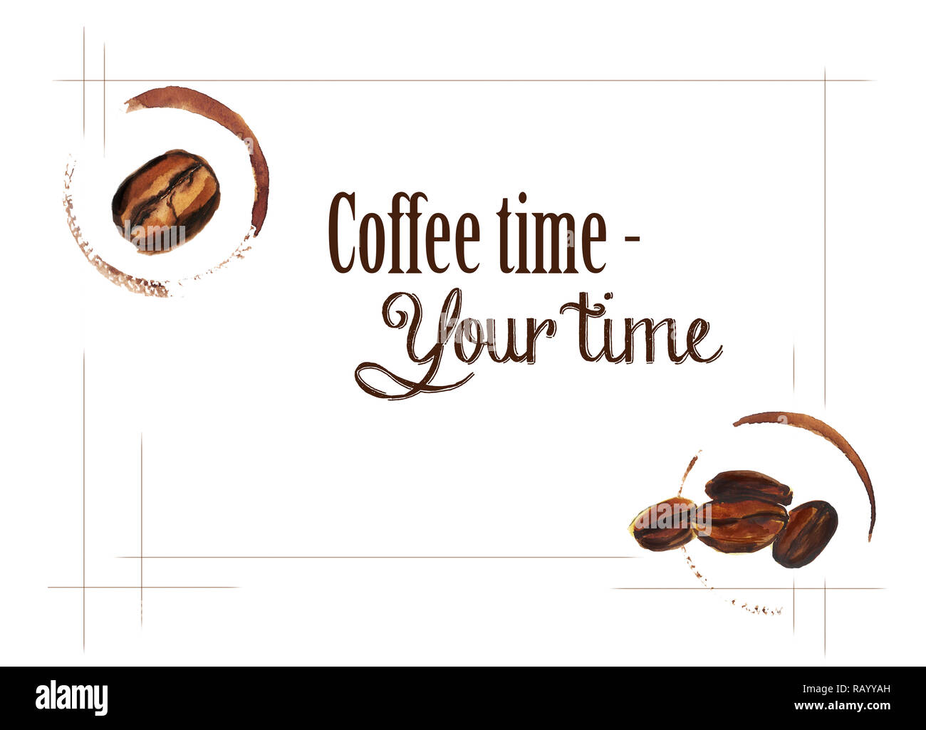 Coffee watercolor background Stock Photo - Alamy