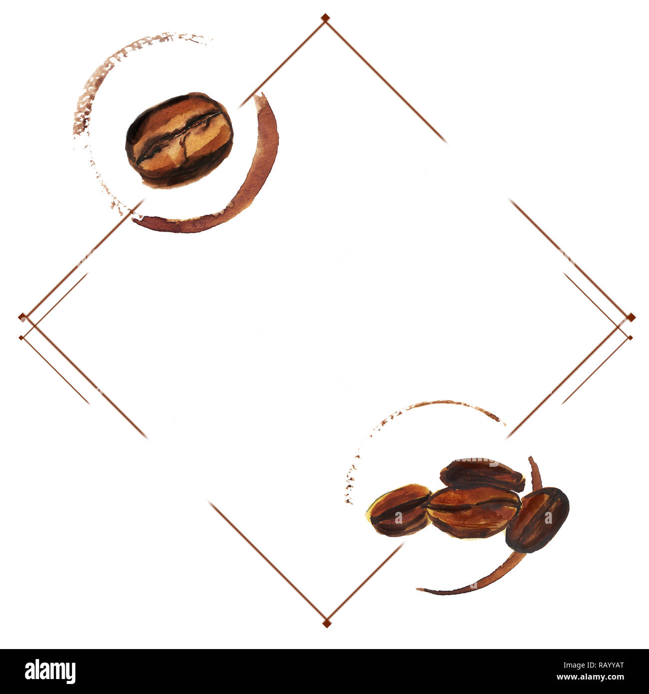 Coffee watercolor background Stock Photo - Alamy