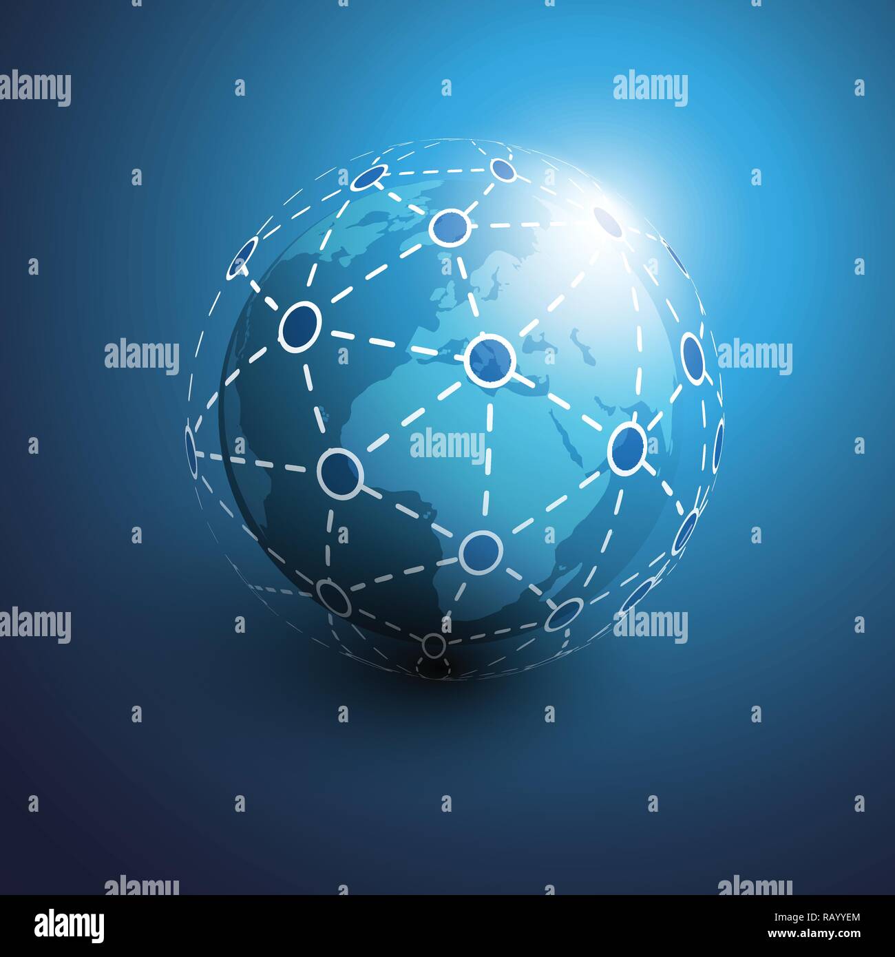 Abstract Modern Transparent Global Worldwide Networks Concept ...