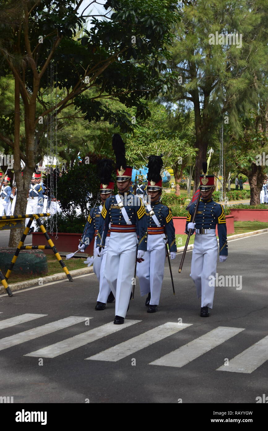 Cadets of the Philippine Military Academy (PMA) performing marching ...
