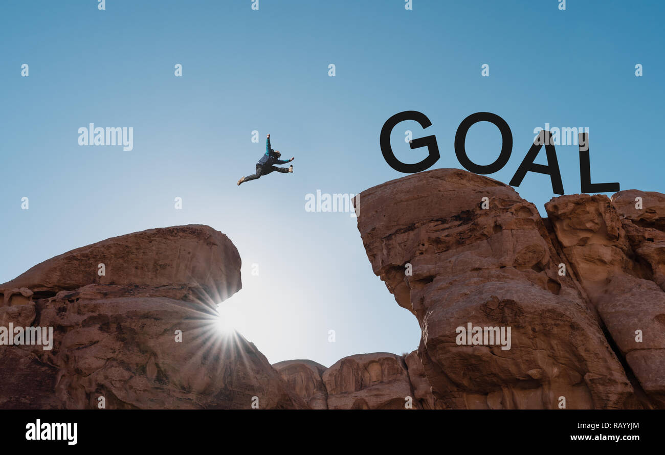 Silhouette man jumping hi-res stock photography and images - Alamy