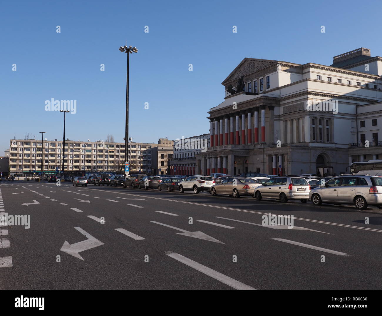 WARSAW, POLAND on DECEMBER 2018: Side of Grand Theatre and National ...