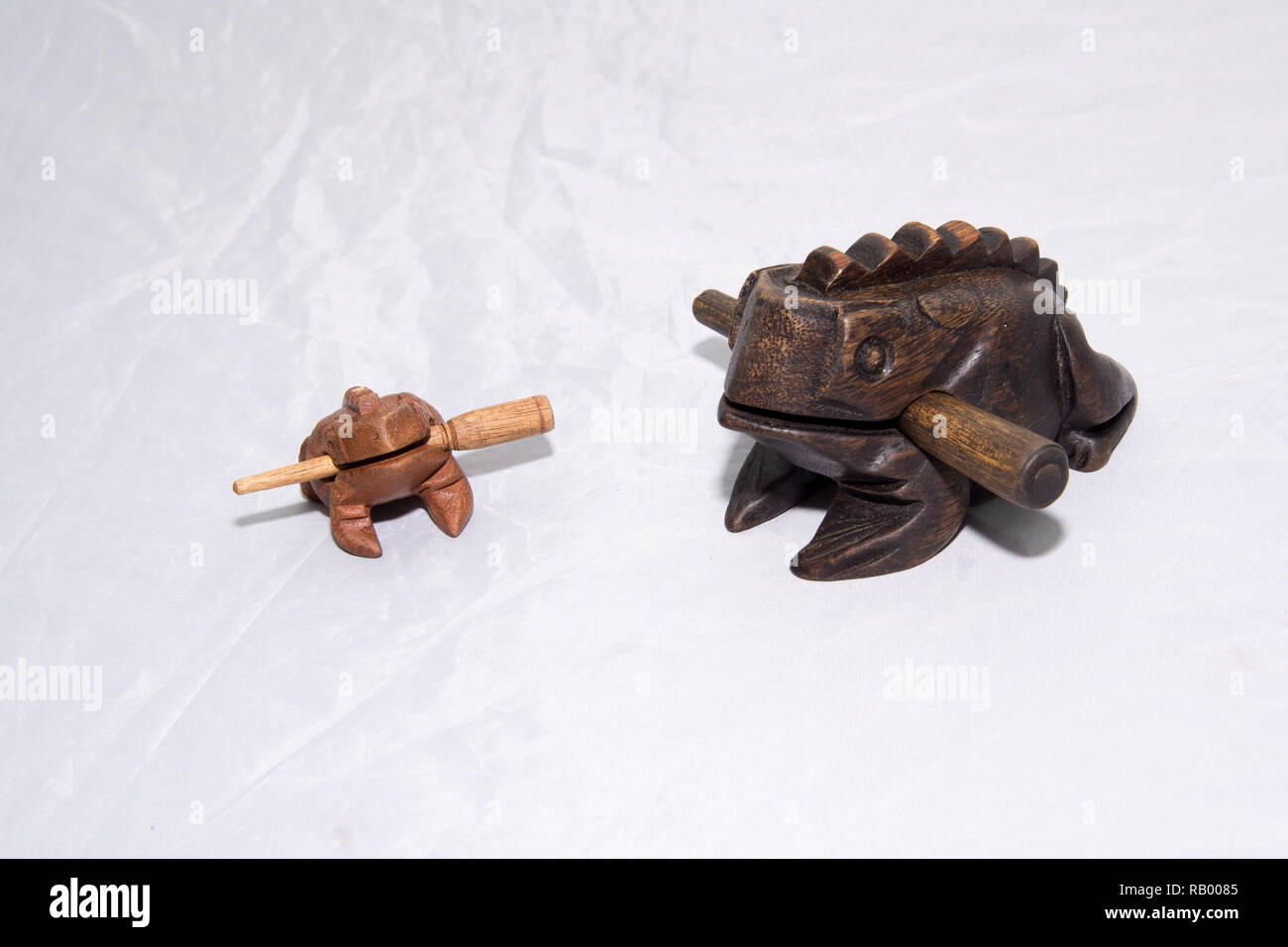 Frog-rattle isolated on a white background a symbol of wealth and ...