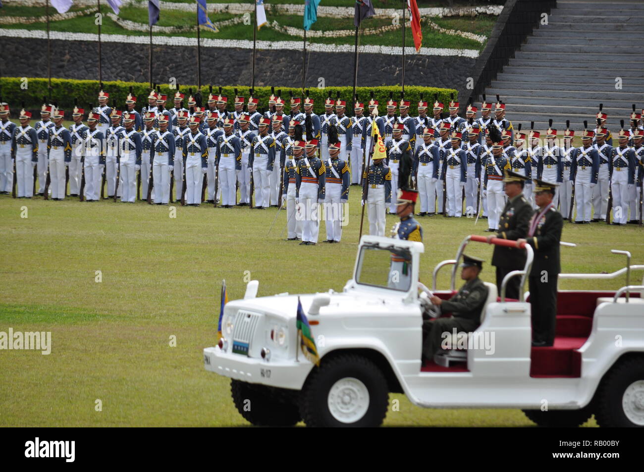 Cadets of the Philippine Military Academy (PMA) performing silent drill ...