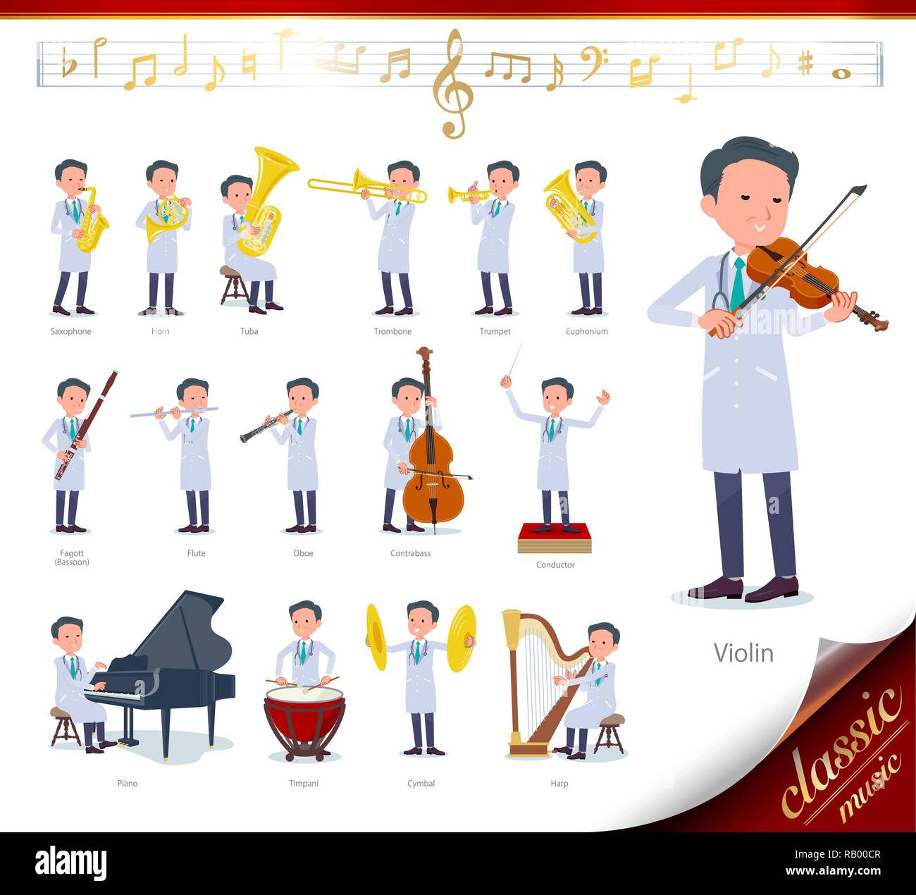 Doctor and music Stock Vector Images - Alamy
