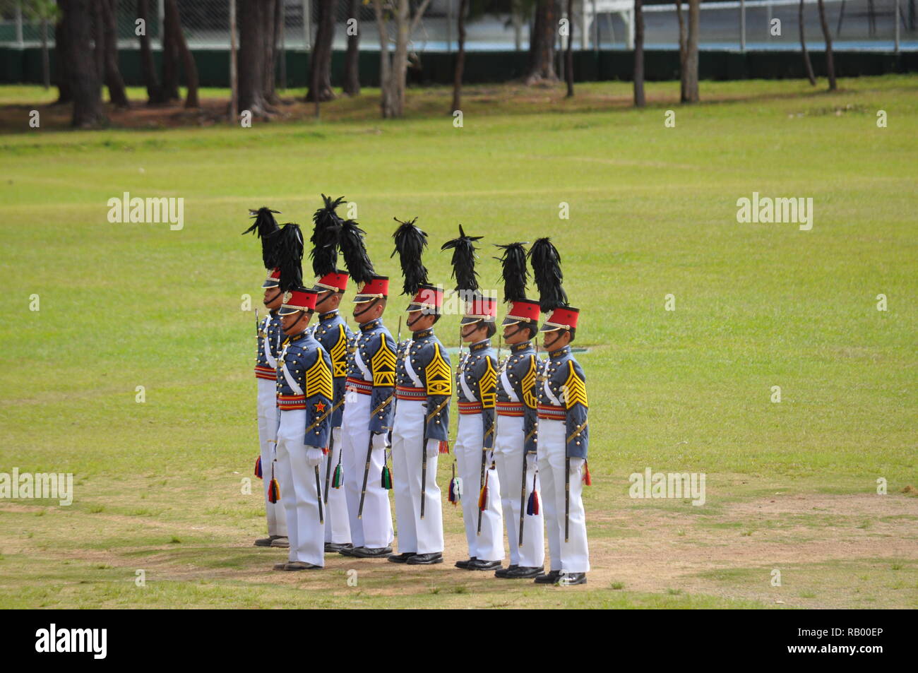 Cadets of the Philippine Military Academy (PMA) performing silent drill ...