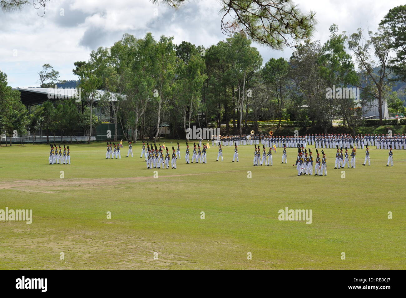 Cadets of the Philippine Military Academy (PMA) performing silent drill ...