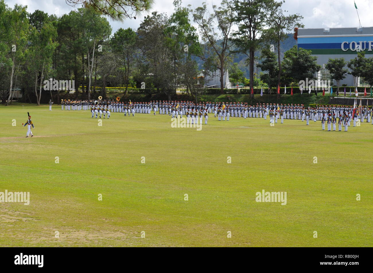 Cadets of the Philippine Military Academy (PMA) performing silent drill ...