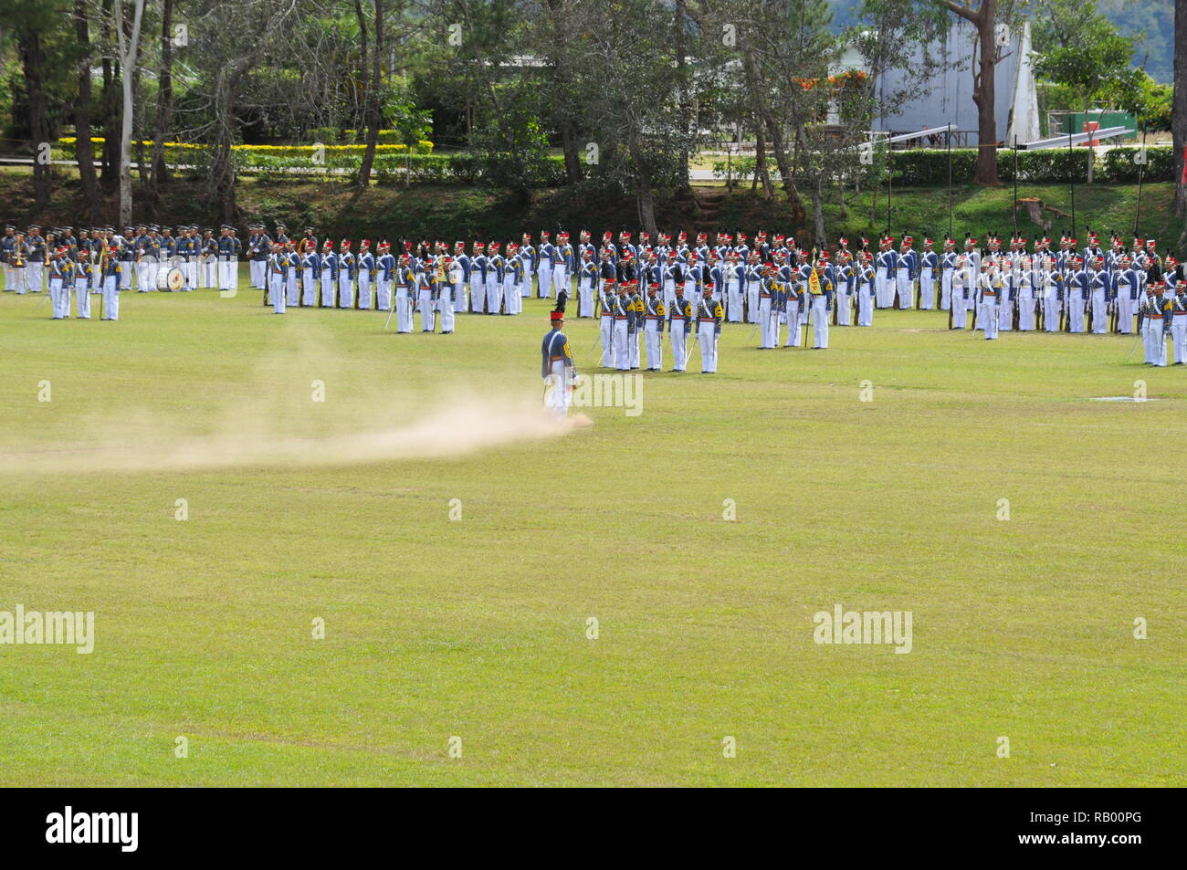 Cadets of the Philippine Military Academy (PMA) performing silent drill ...