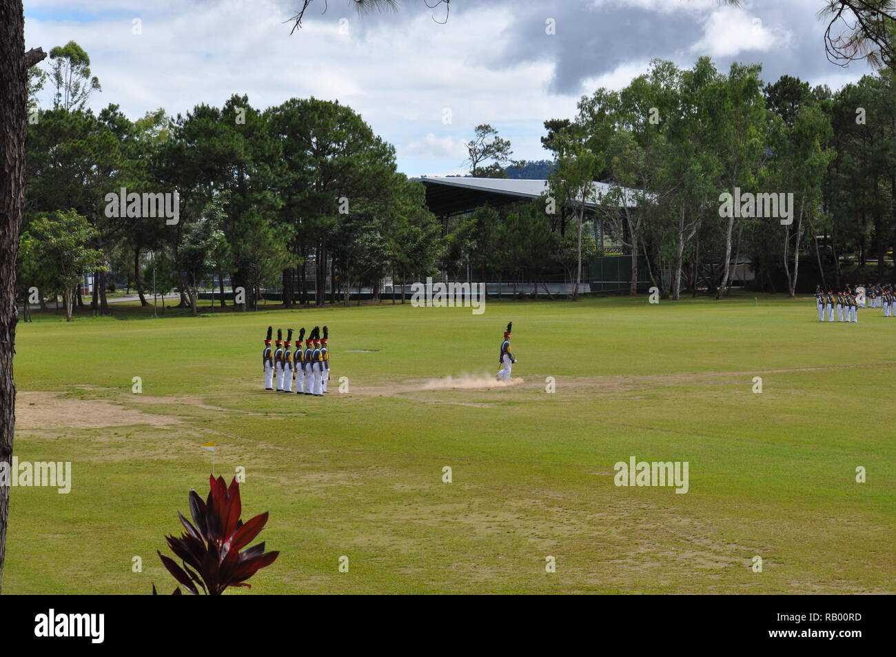 Cadets of the Philippine Military Academy (PMA) performing silent drill ...