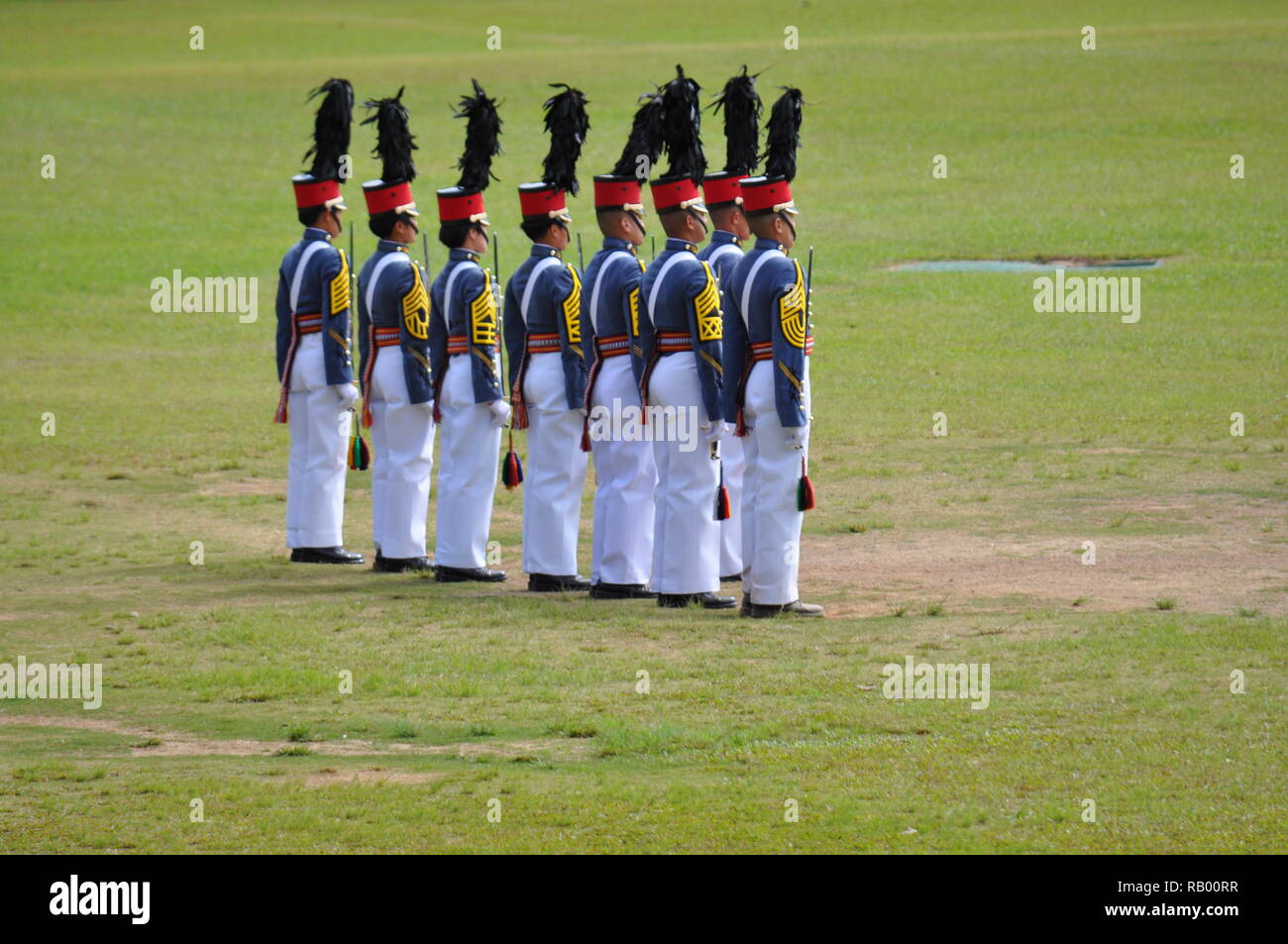 Cadets of the Philippine Military Academy (PMA) performing silent drill ...