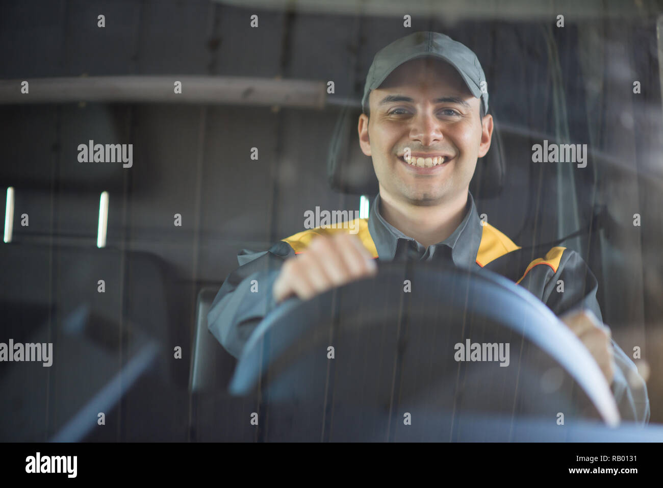 Delivery driver sitting on box hi-res stock photography and images - Alamy