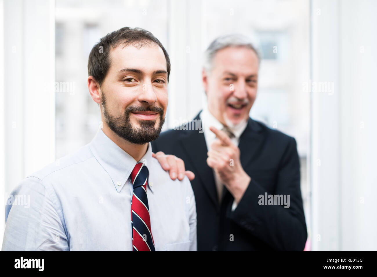 Happy business people, career and promotion concept. Boss happy of his ...