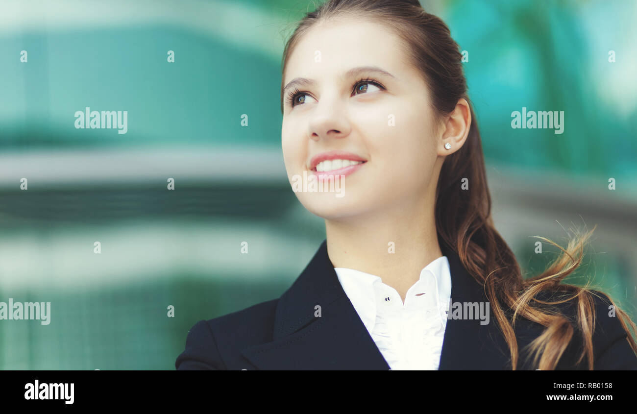 Beautiful female manager outdoor Stock Photo - Alamy