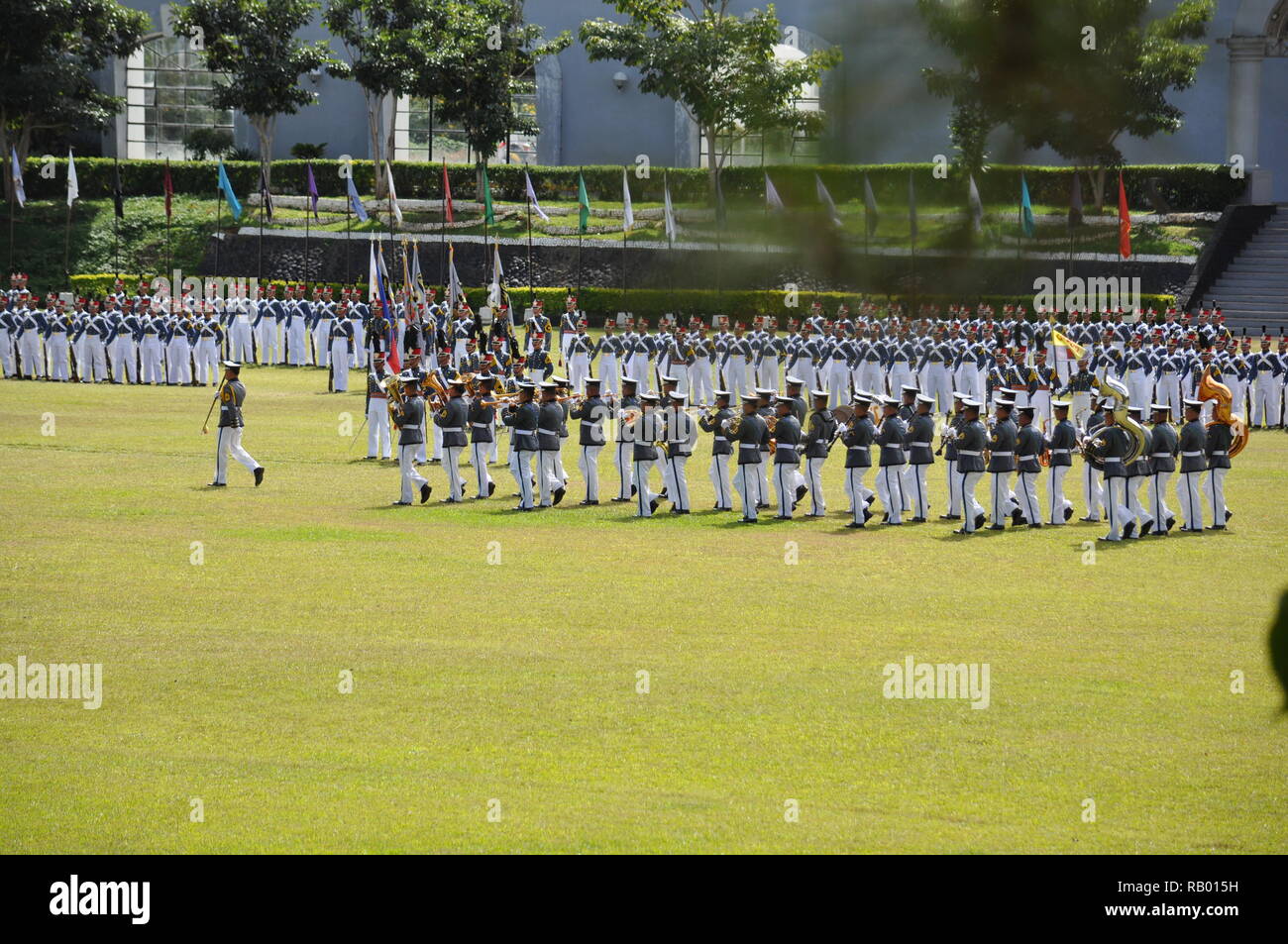 Cadets of the Philippine Military Academy (PMA) performing silent drill ...