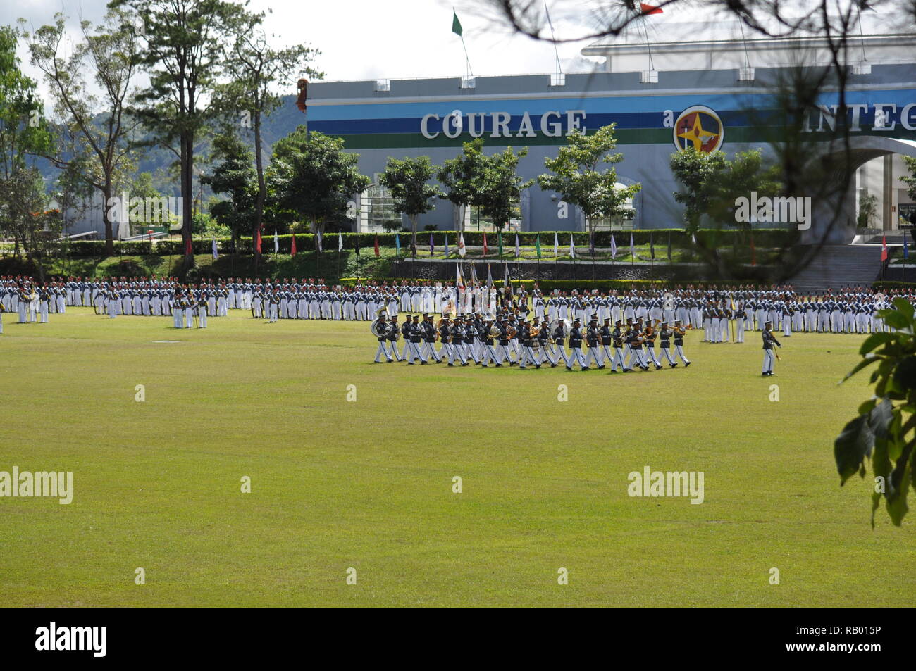 Cadets of the Philippine Military Academy (PMA) performing silent drill ...