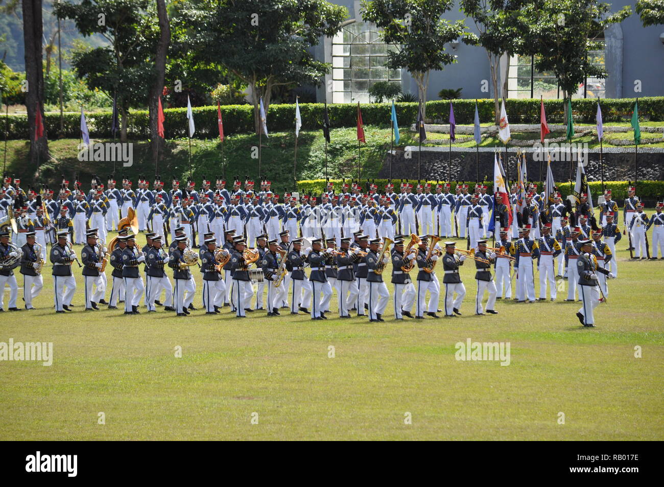 Cadets of the Philippine Military Academy (PMA) performing silent drill ...