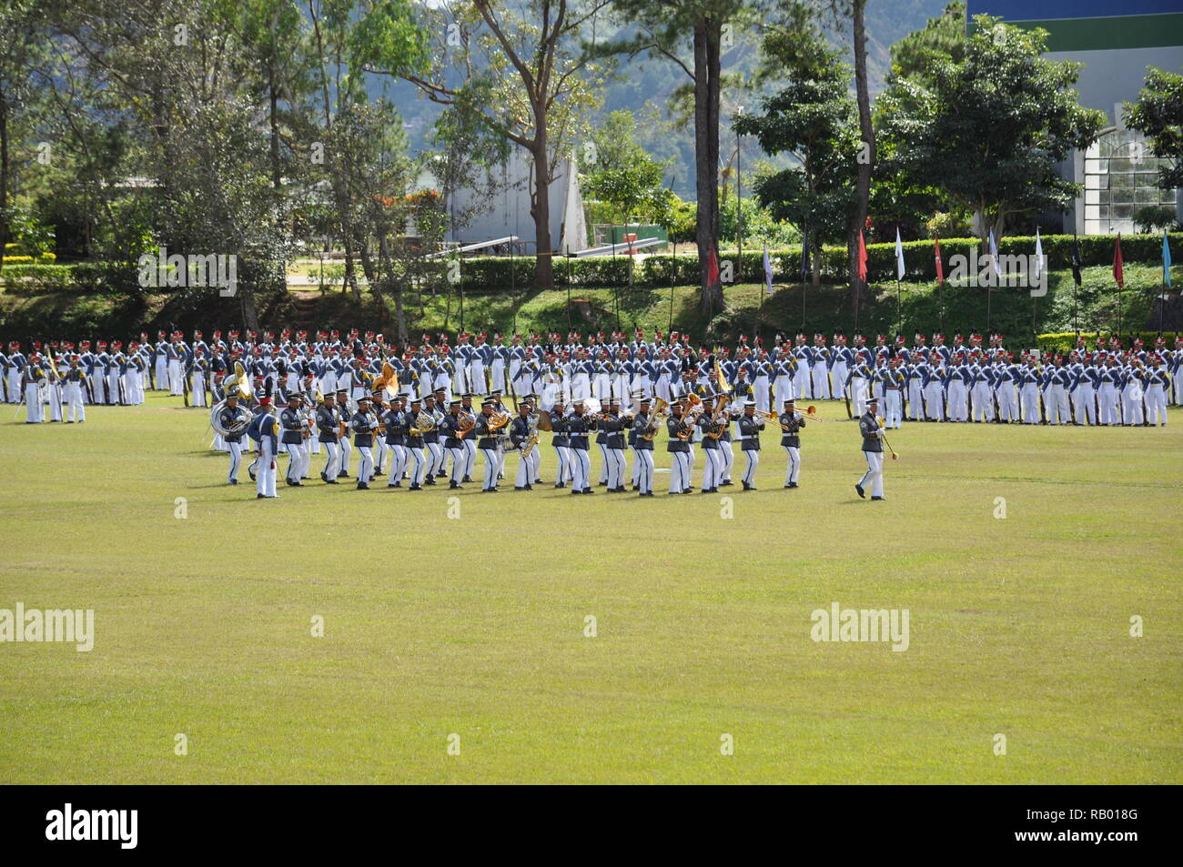 Cadets of the Philippine Military Academy (PMA) performing silent drill ...
