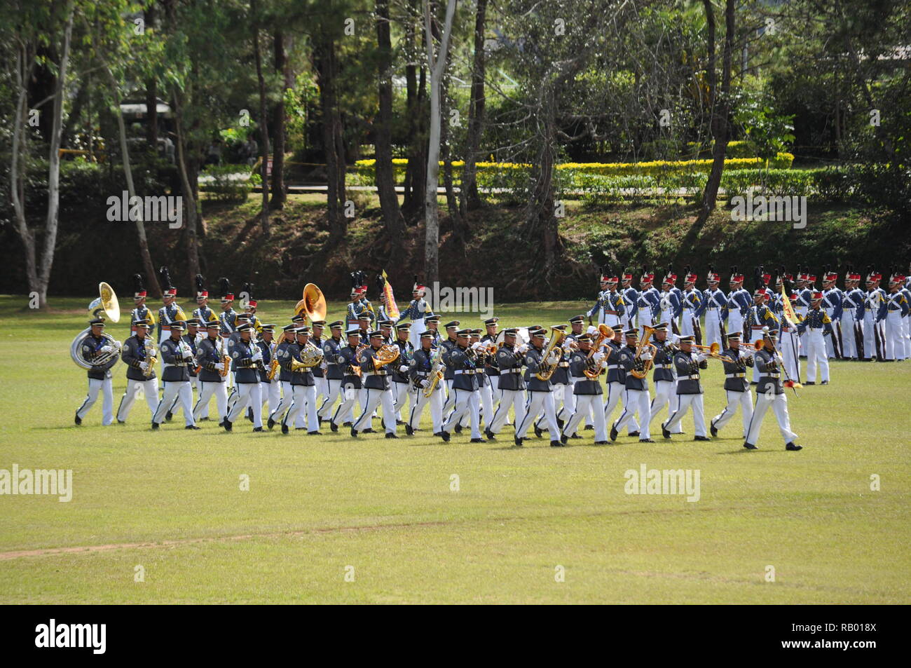Cadets of the Philippine Military Academy (PMA) performing silent drill ...