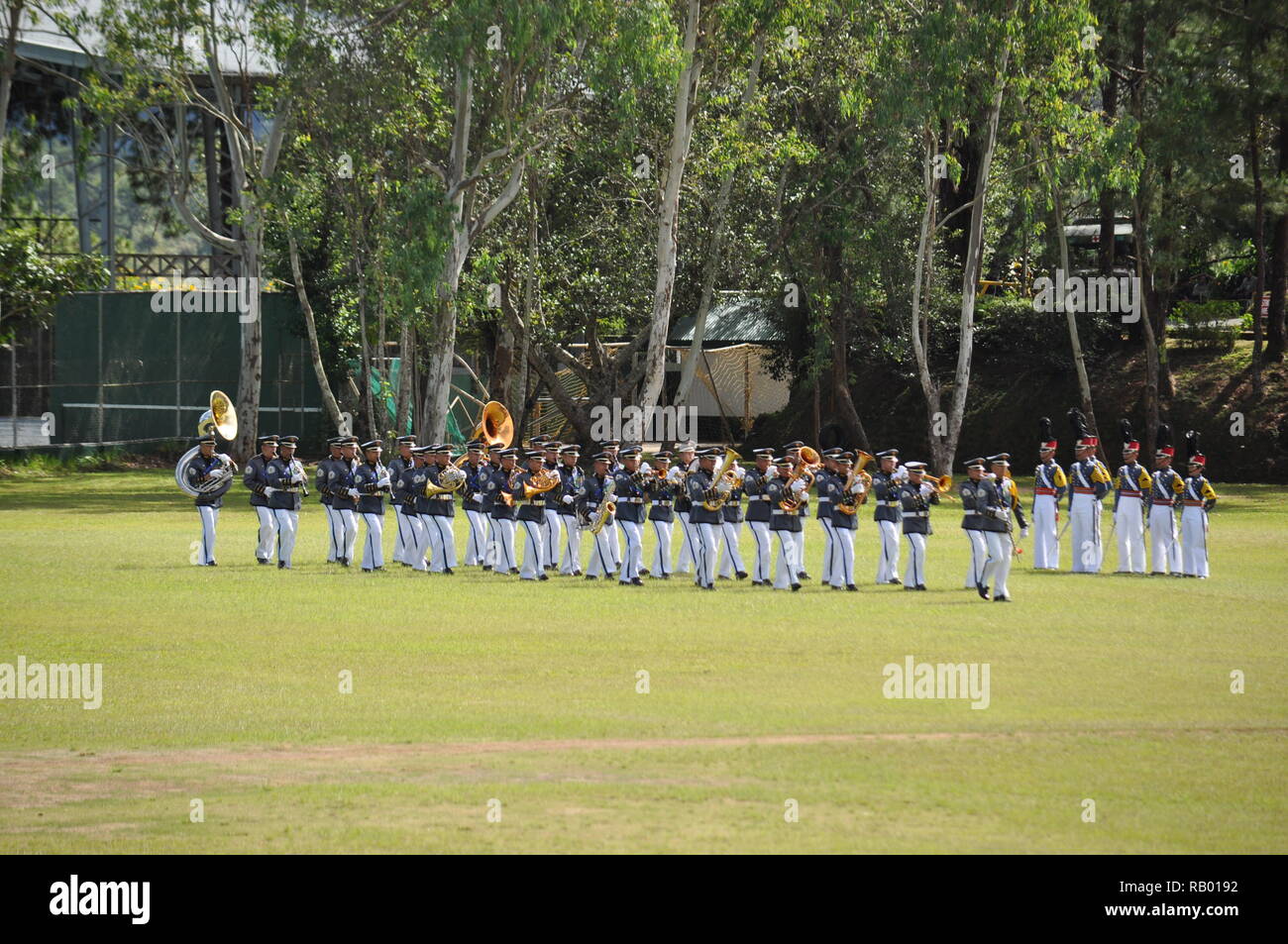 Cadets of the Philippine Military Academy (PMA) performing silent drill ...