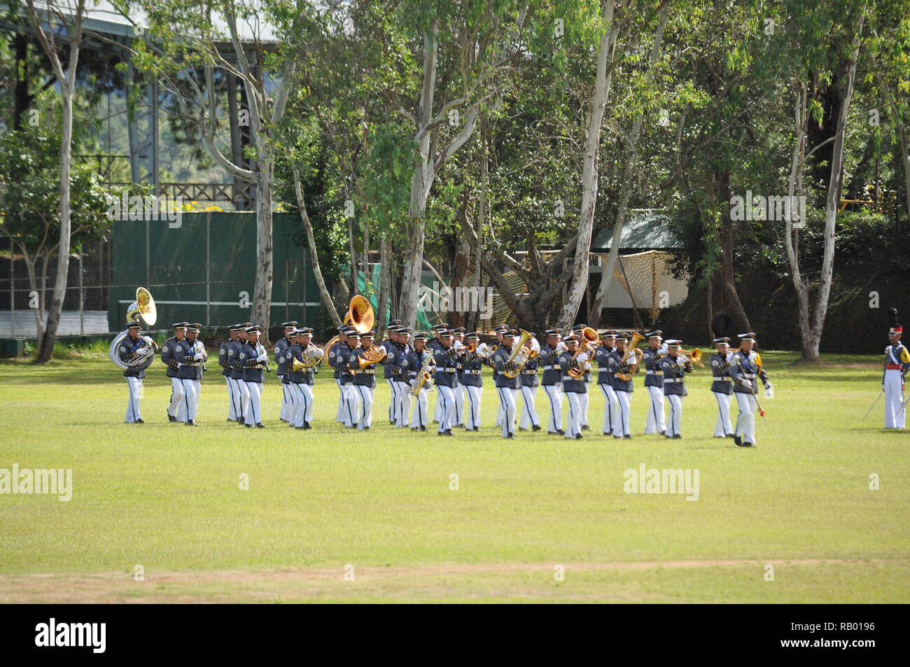 Cadets of the Philippine Military Academy (PMA) performing silent drill ...
