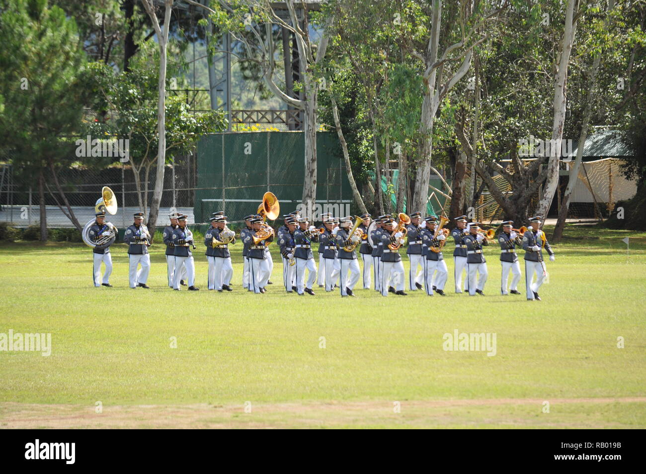 Cadets of the Philippine Military Academy (PMA) performing silent drill ...