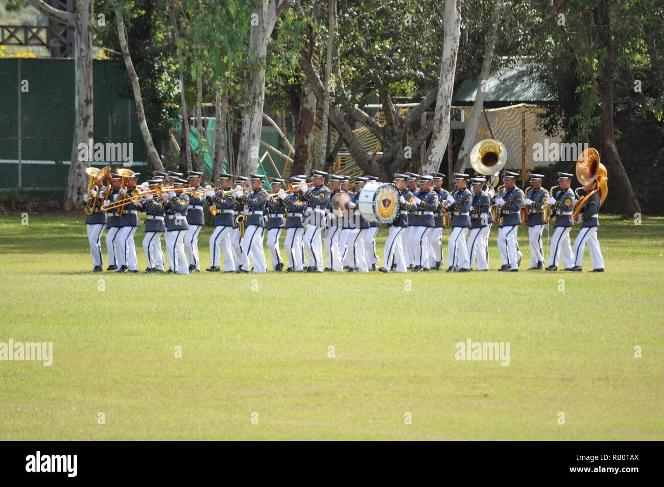 Cadets of the Philippine Military Academy (PMA) performing silent drill ...