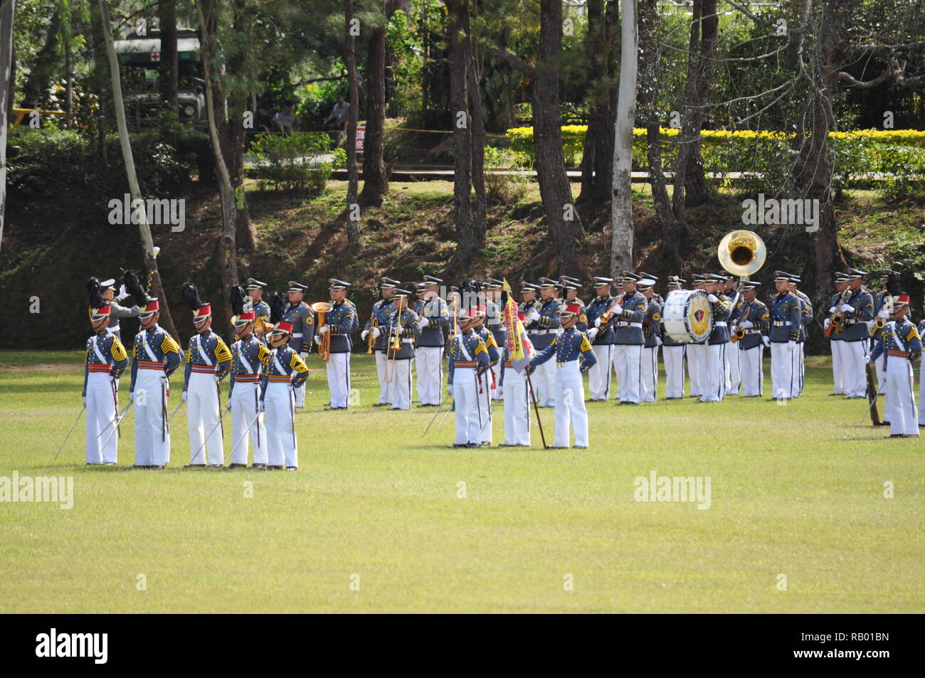 Cadets of the Philippine Military Academy (PMA) performing silent drill ...
