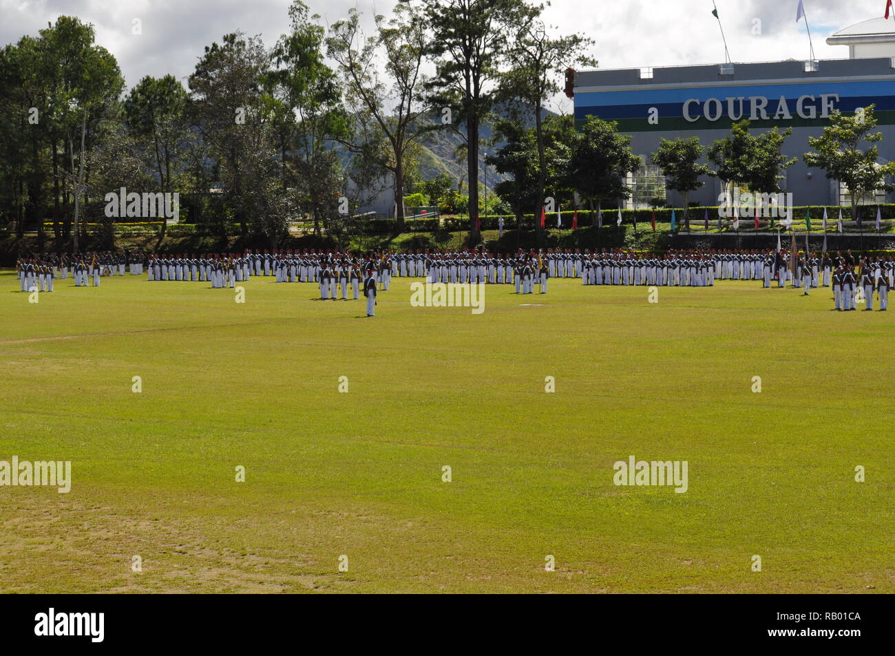 Cadets of the Philippine Military Academy (PMA) performing silent drill ...